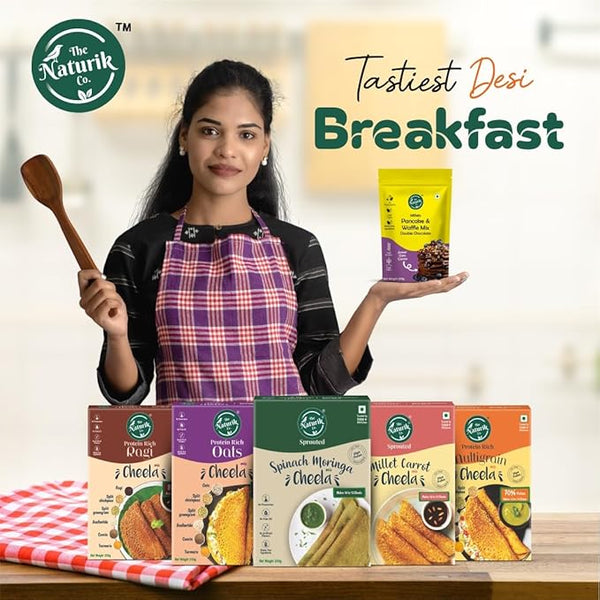 Naturik Healthy Breakfast Combo – 6-Pack Chilla & Pancake Mix